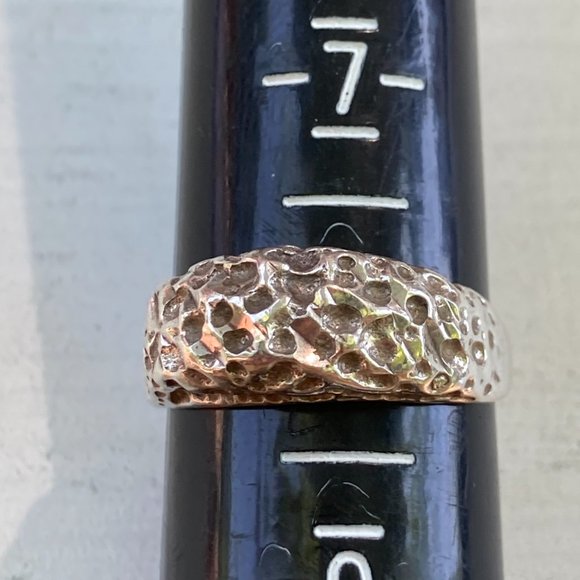 Unk | Jewelry | Rugged Looking Pitted Sterling Silver Ring | Poshmark